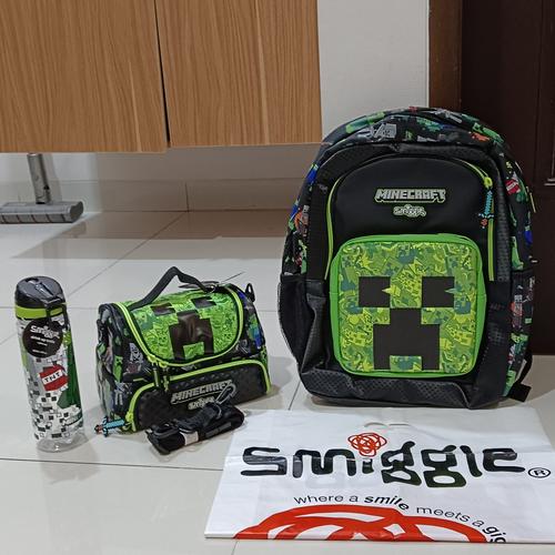 Jual Smiggle Minecraft Set (3 p)/ Minecraft Backpack,Botol Minum, Lunch ...