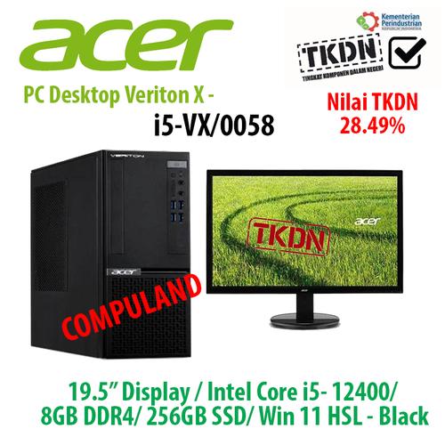 Jual ACER TKDN PC Veriton X i5 VX/0058 - i5 12400/8GB/256GB SSD/19.5" - Jakarta Pusat - PT ...