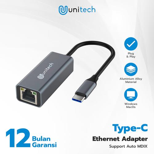 Jual USB Type C to LAN RJ45 Unitech USB LAN 3.0 Ethernet Adapter ...