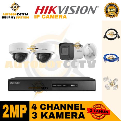 Jual PAKET IP CAMERA HIKVISION 3 CAMERA 4 CHANNEL 2MP IP CAM POE - TANPA HDD - Jakarta Barat ...