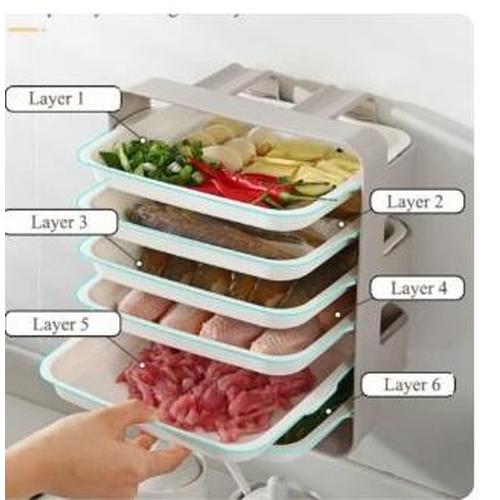 Jual Rak Sayur 6 susun tempel Gantung dinding Dapur tray makanan korea ...