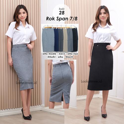 Jual Rok Kerja Pendek Hitam Span 7/8 Bahan Formal Kantor - abu gelap ...