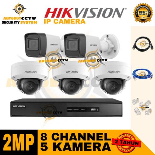 Jual PAKET CCTV IP CAMERA HIKVISION 4 CAMERA 8 CHANNEL 2MP IP CAM POE ...
