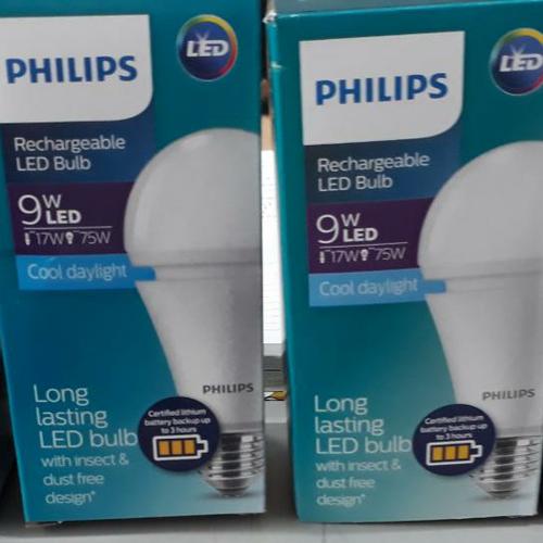 Jual Lampu LED Philips 9W 9 W 9 Watt Emergency Rechargeable Bulb Putih ...
