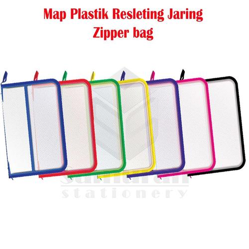 Jual Map Plastik Resleting Warna / Zipper Bag / Jaring Seleting Kantor ...