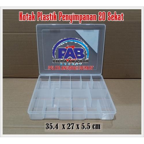 Jual Kotak Plastik Penyimpanan 20 Sekat Spare Part Umpan Pancing ...
