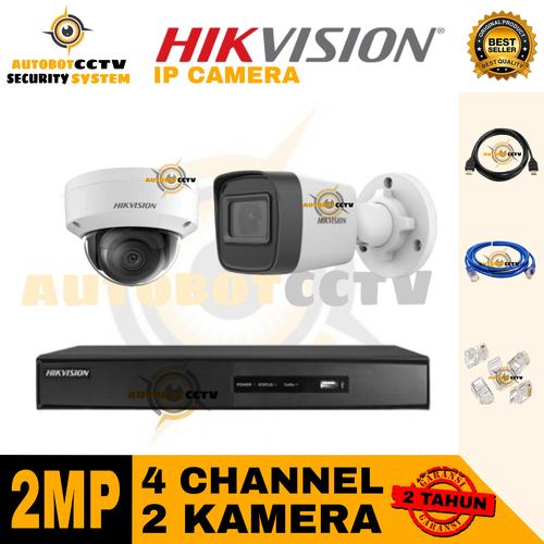 Jual PAKET IP CAMERA HIKVISION 2 CAMERA 4 CHANNEL 2MP IP CAM POE ...