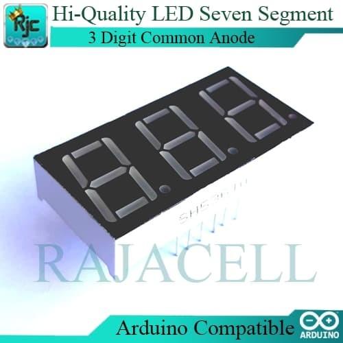 Jual 3 Digit LED Seven Segment 7 segmen 0.56" inch Red Common Anode ...