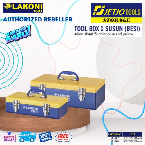 Promo JETJO TOOL Lakoni Pro Tool Box Toolbox 1 Susun Besi 430x220x150 ...