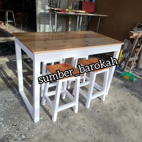 Jual (11) meja makan, meja warung, meja bakso meja cafe set meja jati ...
