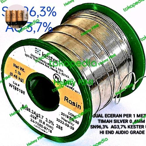 Jual 1 METER TIMAH SILVER SN96.3 AG3.7 DIA 0.6MM KESTER HI END AUDIO ...