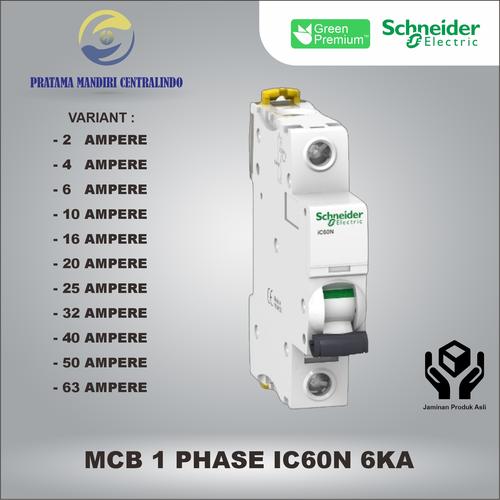 Jual MCB 1 PHASE iC60N 6kA SCHNEIDER 1 POLE 1P - 2 AMPERE s.d 63 AMPERE ORI - 16A - Jakarta ...