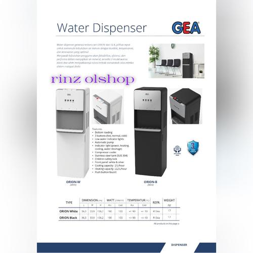 Promo DISPENSER GEA ORION WATER DISPENSER GALON BAWAH 3 KERAN Cicil 0% ...