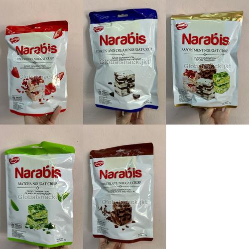 Jual [SMALL 90GR] NARAYA NARABIS NOUGAT CRISP CHOCOLATE / STRAWBERRY ...