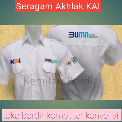 Jual Baju Kemeja PT. KAI lengan pendek Seragam KAI. Request Logo bisa ...