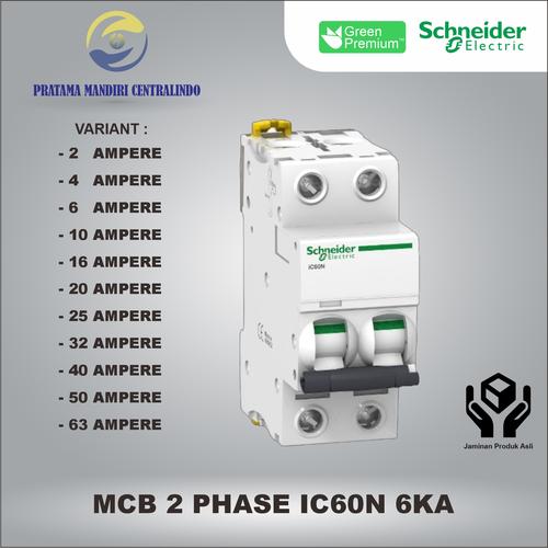 Jual MCB 2 PHASE iC60N 6kA SCHNEIDER 2 POLE 2P - 2 AMPERE s.d 63 AMPERE ORI - 10A - Jakarta ...