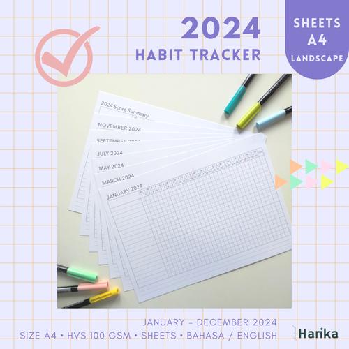 Jual Habit Tracker / A4 / Lembaran - Dinding - Buku - Lembaran, 2024 ...