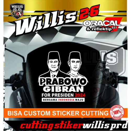 Jual Cutting Sticker Siluet Prabowo-Gibran For presiden 2024 01 - Kab ...