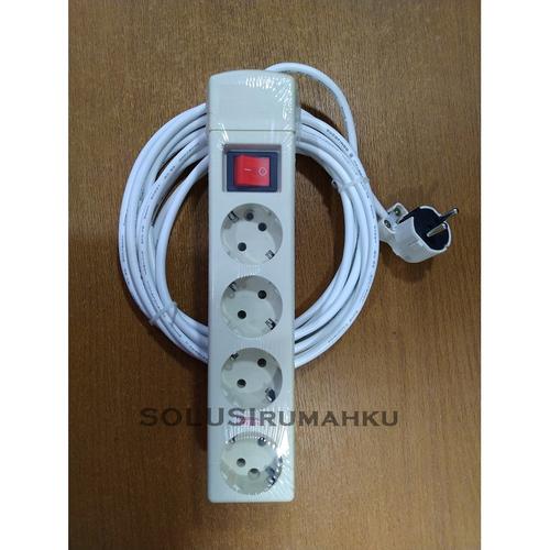 Jual Kabel Extension + SAKLAR 4 Lbg - 5 mtr SNI Stop Kontak Colokan ...