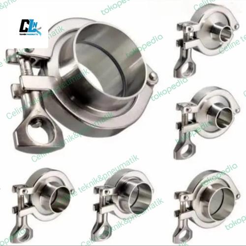 Jual CLAMP FERRULE SANITARY SANITARY SS304 4" INCH COMPLETE SET SS 304 ...