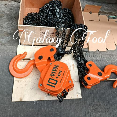 Jual chain block vital 10 Ton x 5 meter Takel hand manual original ...
