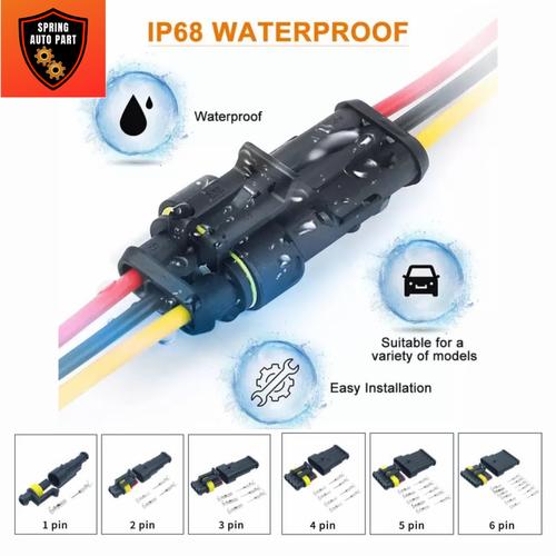 Jual Socket Sambungan Kabel Waterproof Kelistrikan Mobil Motor 1~6 PIN ...