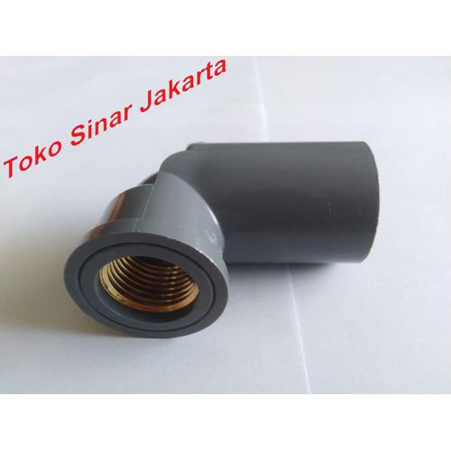 Jual Sambungan Pipa Fitting PVC Vlok Knee Drat Dalam VKDD 1/2 x 3/4 ...