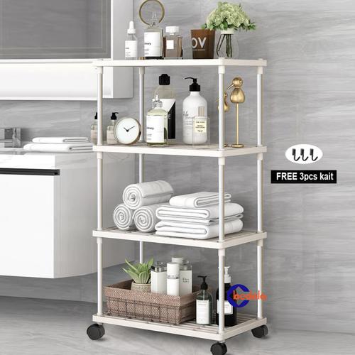 Promo Bedola rak dapur plastik rak susun rak serbaguna 4 layer - Hitam ...