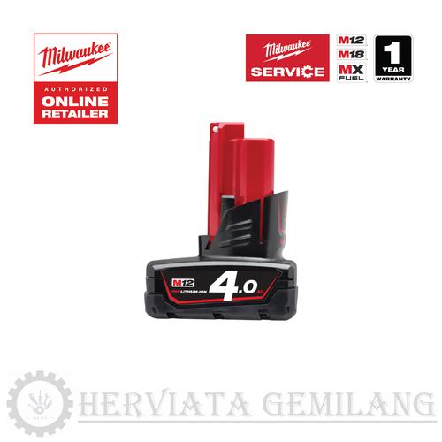 Jual Milwaukee M12 B4 REDLITHIUM Battery 4.0 Ah / 12V Lithium-Ion ...