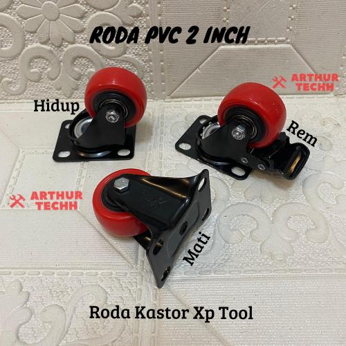 Jual Roda PVC 2" Inch (Mati Hidup Rem) Roda Kastor Troli Wheel Gerobak ...