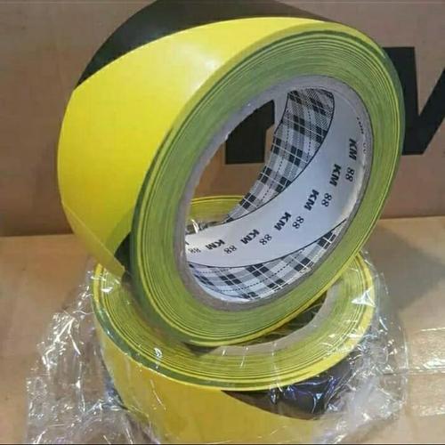 Jual floor marking yellow black/isolasi lakban lantai/police line tape ...