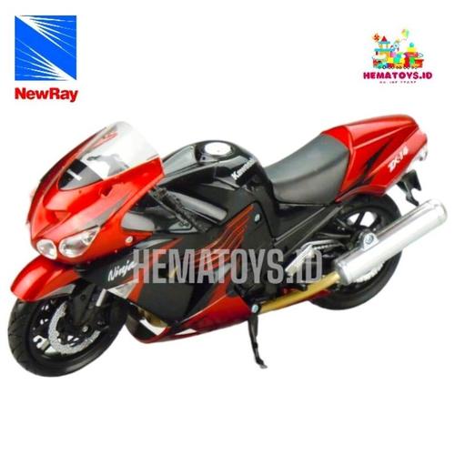 Jual Diecast Motor Kawasaki Ninja ZX-14 2009 Merah 1:12 Ray Miniatur ...