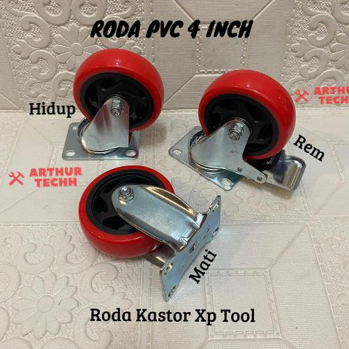 Jual Roda PVC 4" Inch (Mati Hidup Rem) Roda Kastor Troli Wheel Gerobak ...