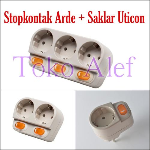 Jual stopkontak saklar arde uticon 1 2 3 lubang stop kontak tembok - 1 Lubang - Kota Surabaya ...