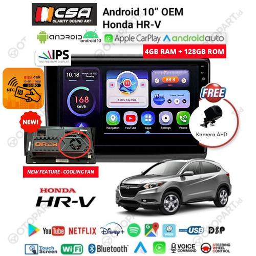 Jual Head Unit Android 10 Inchi Khusus Honda HRV Free Parking Camera ...