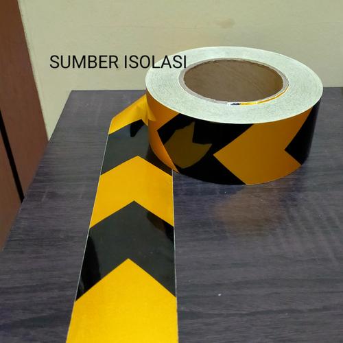 Jual Sticker Stiker Reflektive Motif Panah Yellow-Black 5cmx45M Lakban ...