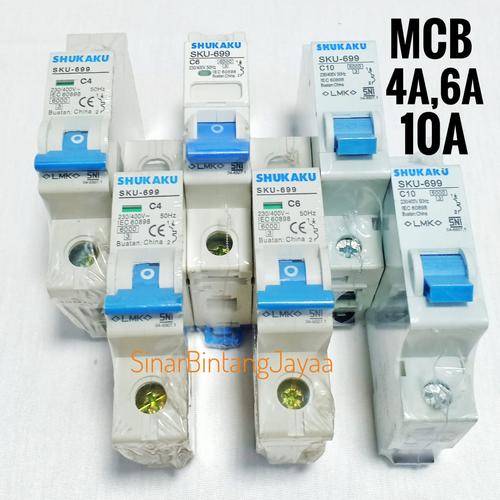 Jual SHUKAKU MCB 4A, 6A, 10A 1 Phase Biru / MCB SHUKAKU Biru 4,6,10A ...