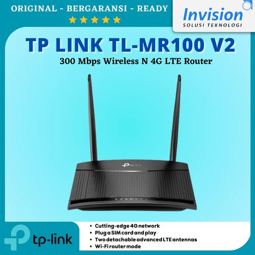 Jual TP LINK TL MR100 V2 300 Mbps Wireless 4G LTE Router Modem All ...