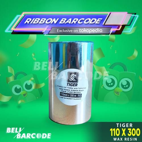 Jual Ribbon Wax Resin 110x300 Tiger Tinta Printer Barcode 110 x 300 ...