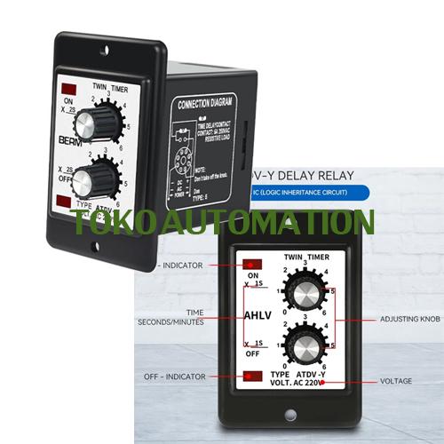 Jual ATDV-Y AC220V 60S repeat cycle SPDT time relays twin timer SD26 ...