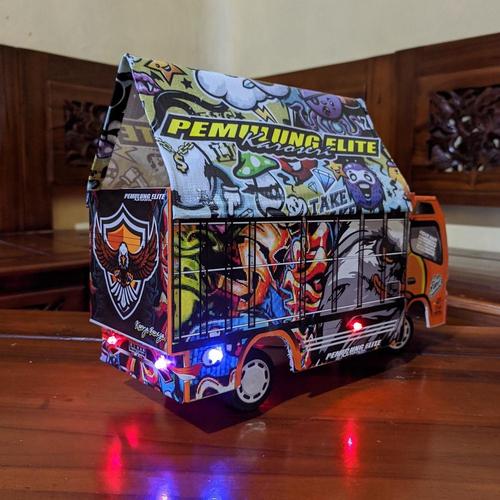 Jual MINIATUR TRUK OLENG LAMPU TEAL BISA BELOK MAINAN ANAK INDO ukuran ...