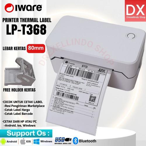 Jual Printer Thermal Label Barcode 80mm IWARE LPT368 / LP-T368 / T368 ...