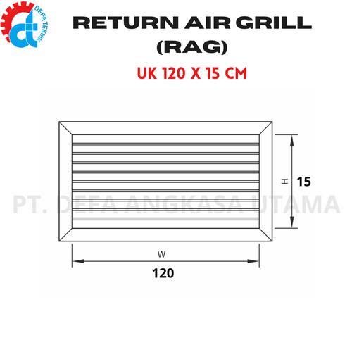 Jual RAG Return air grill Ventilasi AC ukuran 120x15 cm - Natural ...