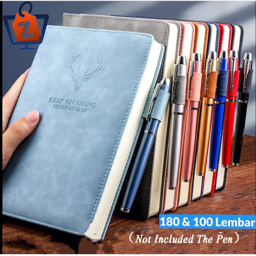 Jual Buku Catatan Agenda Kerja Notebooks Cover Kulit Kertas A5 - Hitam, 180 Lembar - Jakarta ...