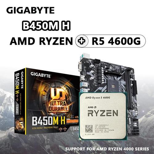 Jual AMD Ryzen 5 4600G R5 4600G CPU + Gigabit GA B450M H Gaming ...