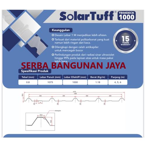 Jual SOLARTUFF TRIMDECK 1000 ATAP PREMIUM CPR Single Layer - PER METER ...