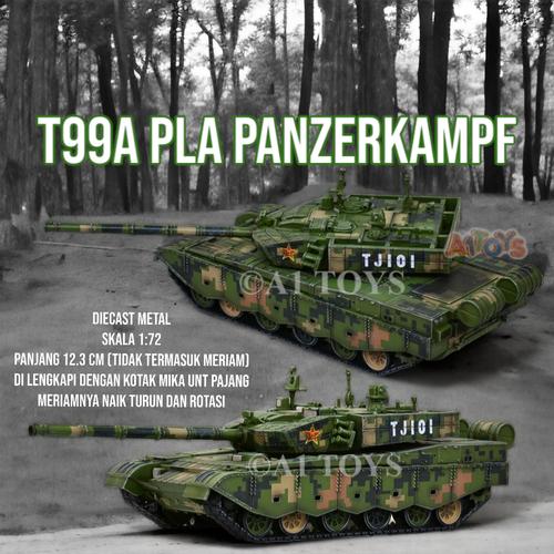 Promo Diecast tank panser T99A PLA Panzerkampf 12.3 cm 1:72 - PzKpfw ...