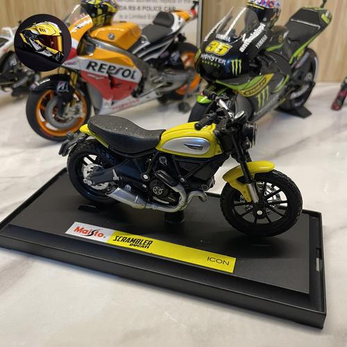 Jual Diecast miniatur motor ducati scrambler yellow skala 1:18 - Kab ...