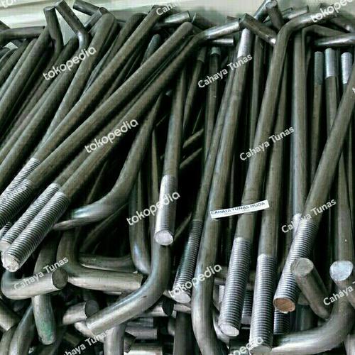 Jual Anchor Bolt L | Angkur ST 41 Dia 5/8×600×100 c/w 2 Mur + 2 Ring ...