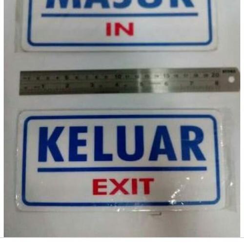 Jual sign per buah akrilik 2mm rambu tanda tulisan masuk/keluar in /out ...
